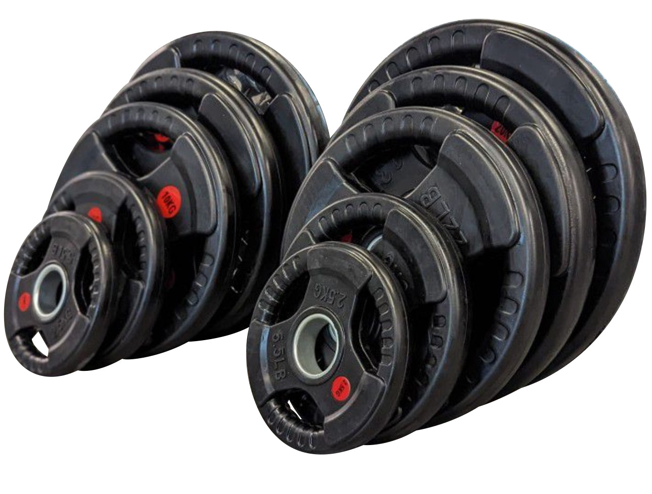 Rubber Grip Weight Plate Set – 231 lb (105 kg) Commercial Grade Olympi ...
